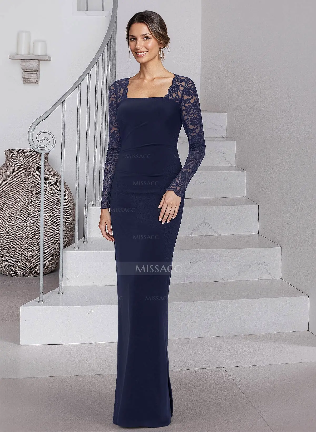 Sheath/Column Elastic Satin(Slight Stretch) Mother Of The Bride Dresses ...