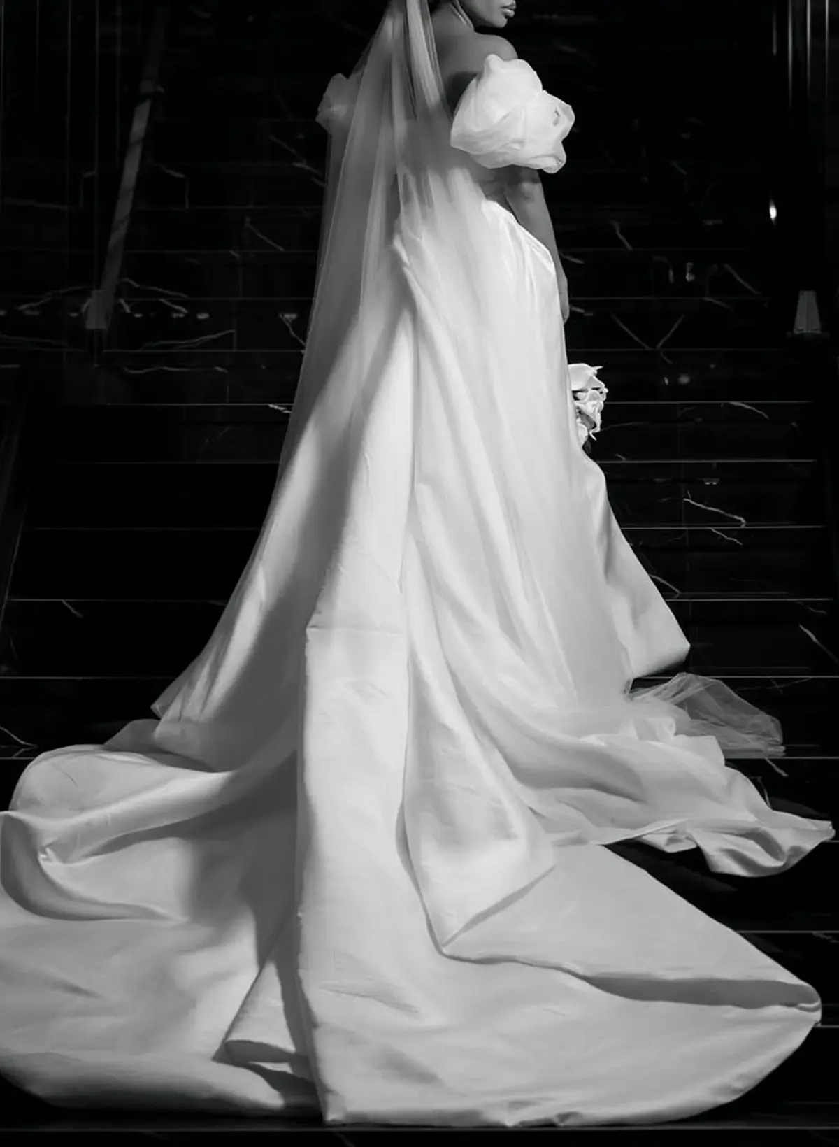 Trumpet/Mermaid Off-The-Shoulder Chapel Train Matte Satin Wedding ...