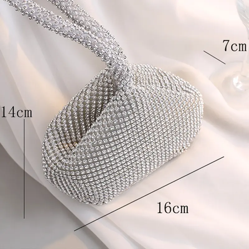 Sparkling Glitter Zipper Closure Clutches & Bags With Crystal ...